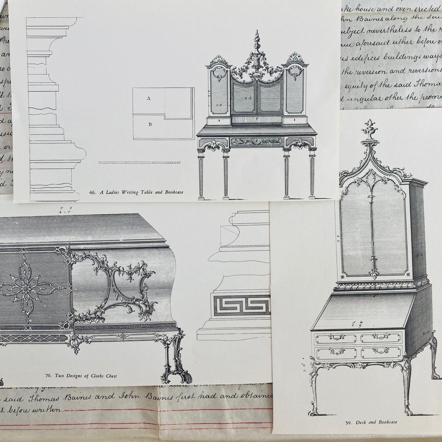 Antique Furniture Chippendale Design Book Sheets | Wall Art – The Urban ...