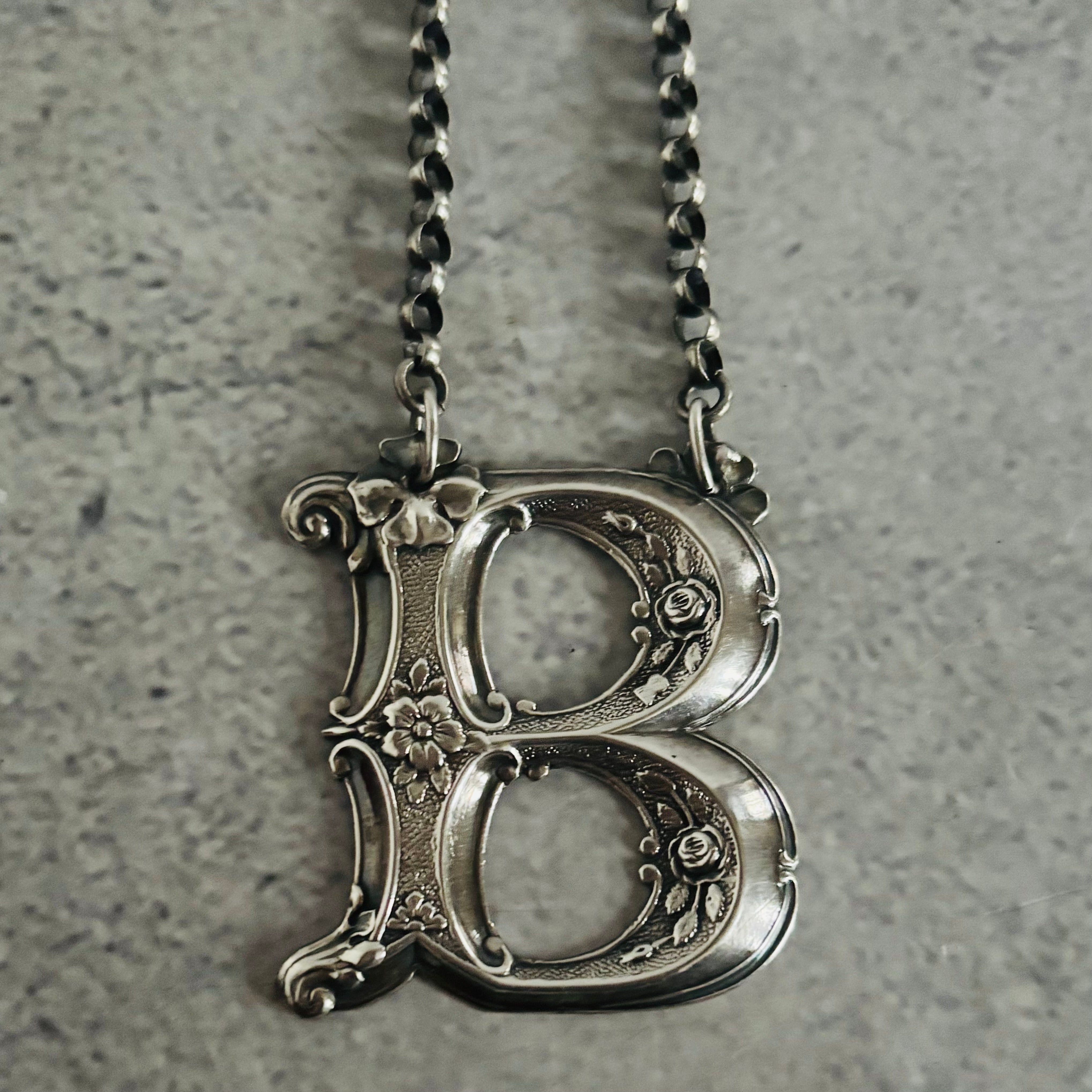 Antique Silver Decanter Brandy Bottle Label Letter Tag B – The Urban ...