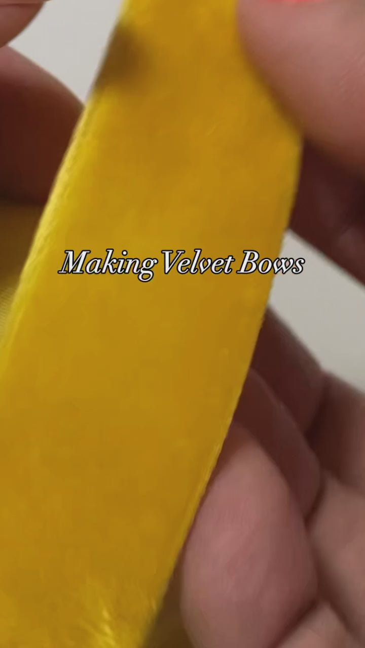 Luxury Velvet Golden Yellow Ribbon For Gift Wrapping Or For Crafting ...