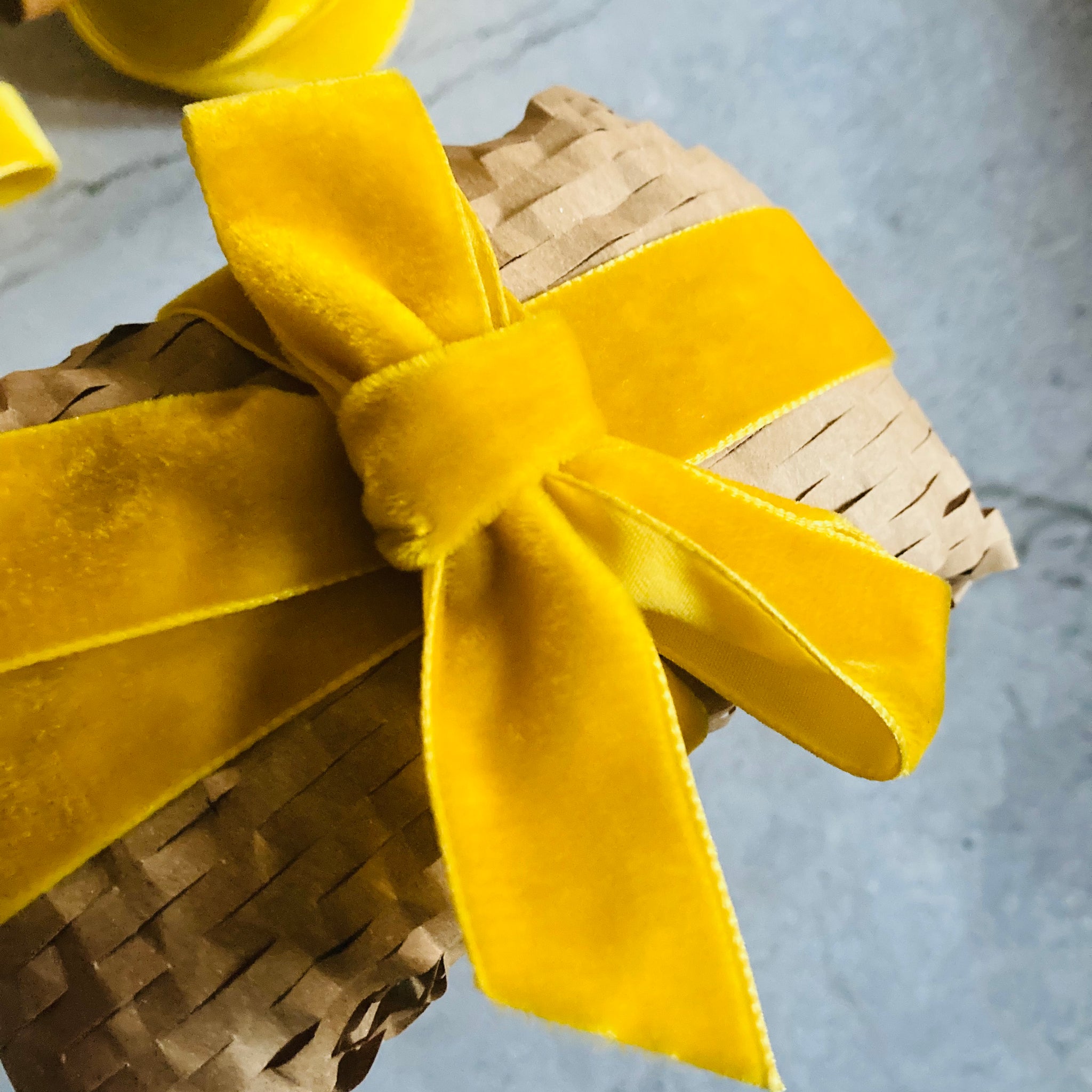 Luxury Velvet Golden Yellow Ribbon For Gift Wrapping Or Crafting – The ...