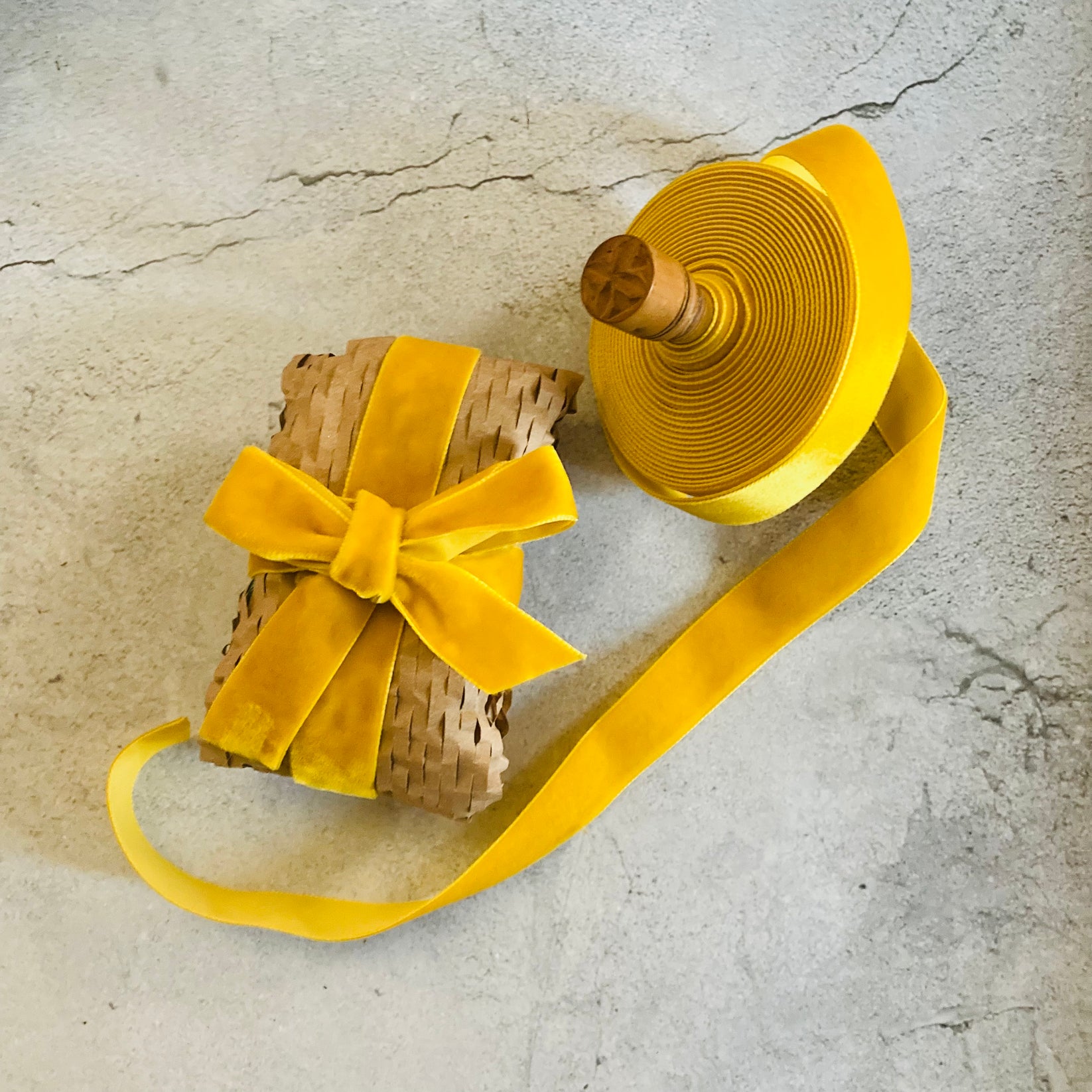 Luxury Velvet Golden Yellow Ribbon For Gift Wrapping Or Crafting – The ...