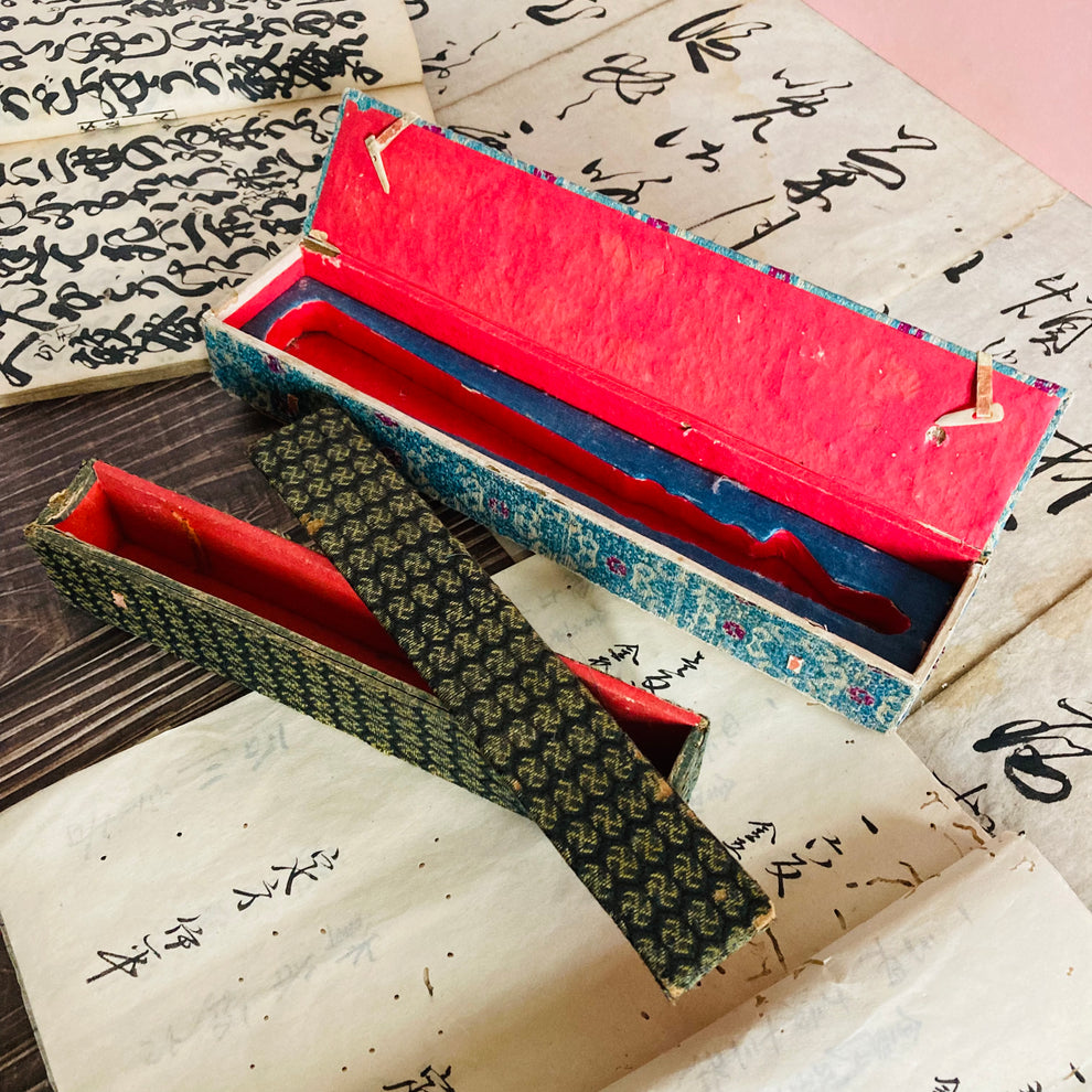 Antique Silk Covered Chinese Fan Boxes 1830c | The Urban Vintage Affair