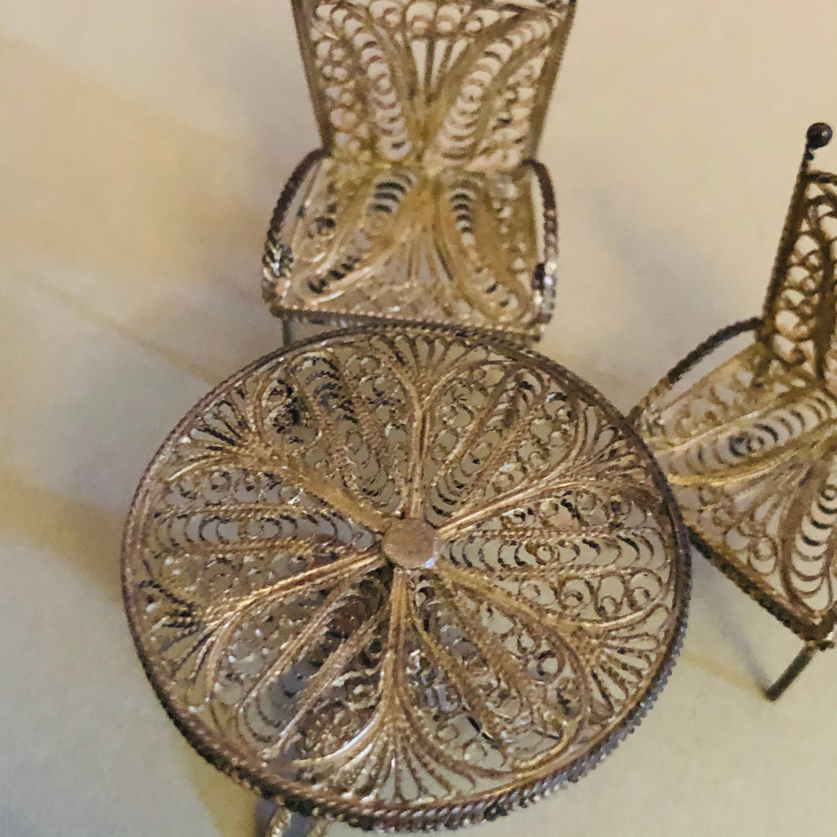 Antique Silver Miniature Filigree Set | Rare Dolls House Furniture ...