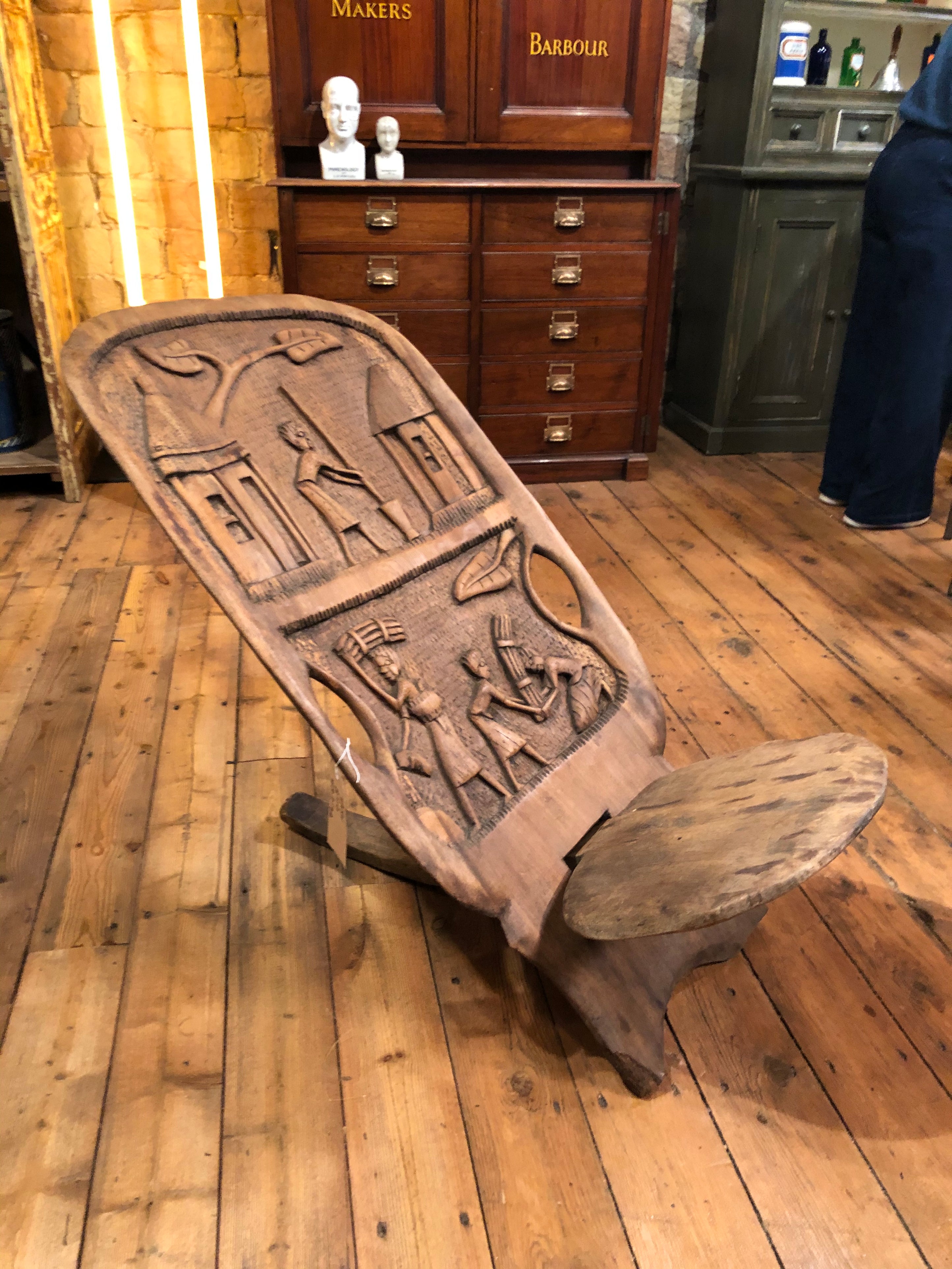Antique African Birthing Chair / Hand Carved Wood Birthing Labor Chair ...