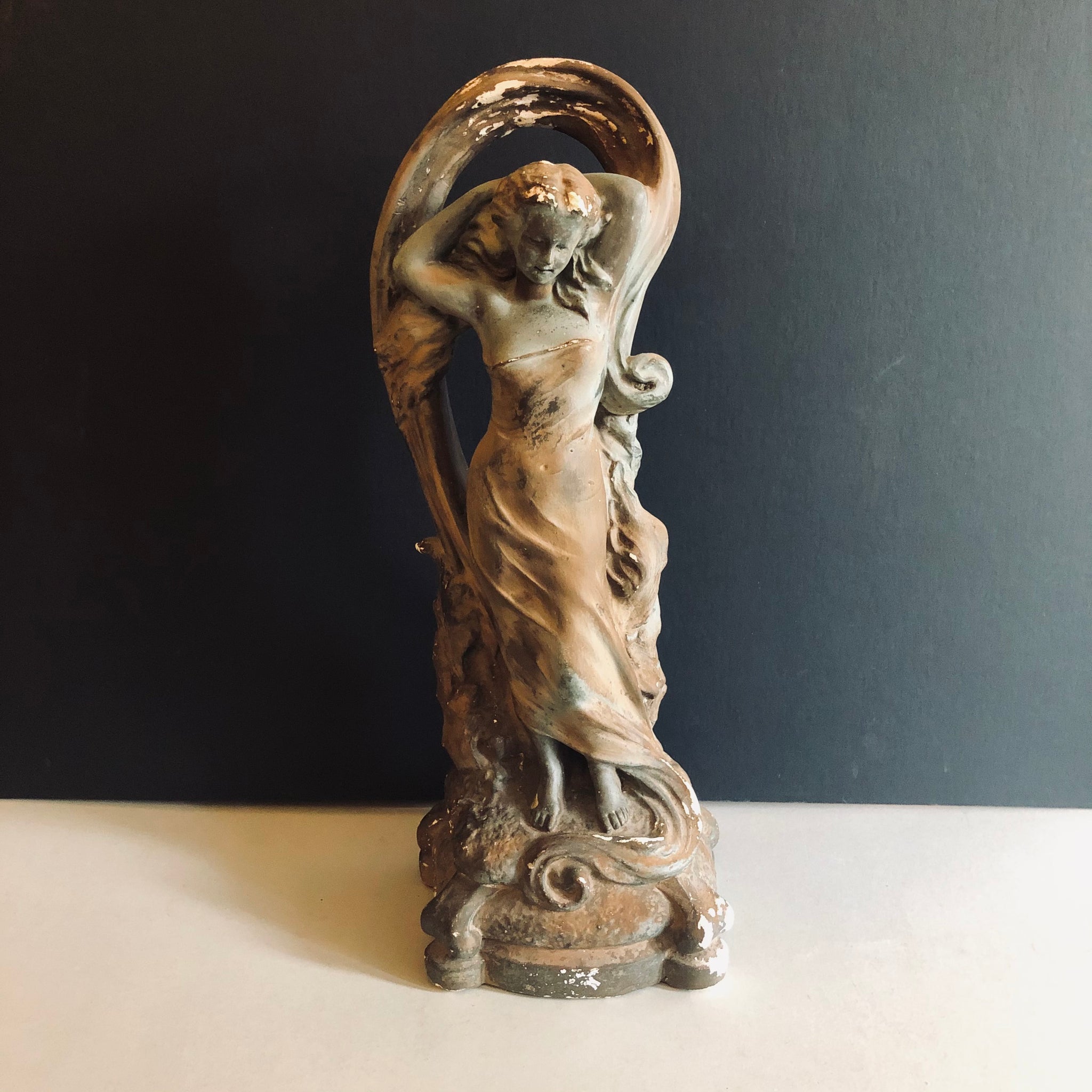 Art Nouveau Chalkware Statues of Ladies | Cast from Xavier Raphanel ...