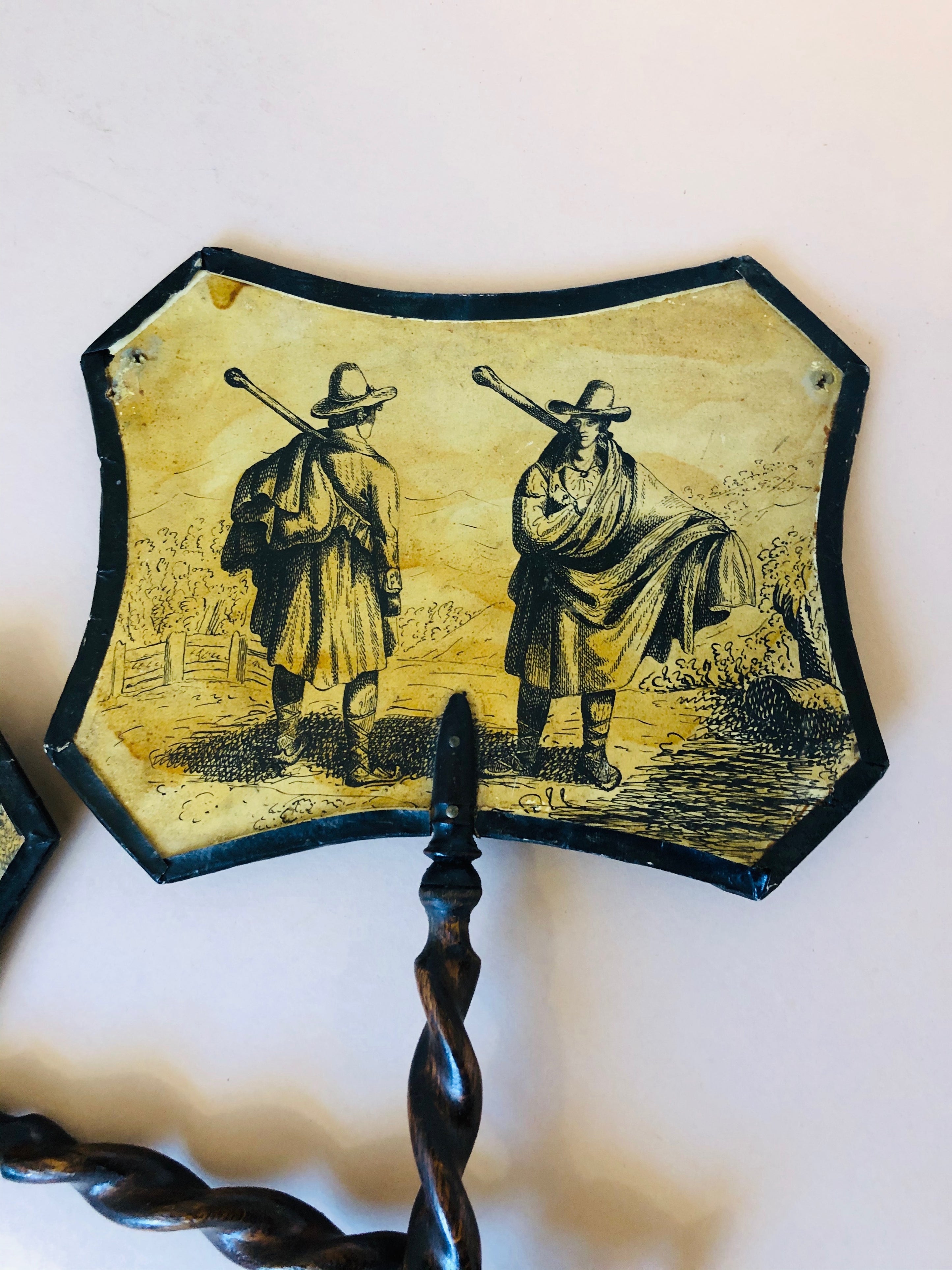 Antique Georgian Papier Mache Face Screens |1st Wedding Anniversary ...