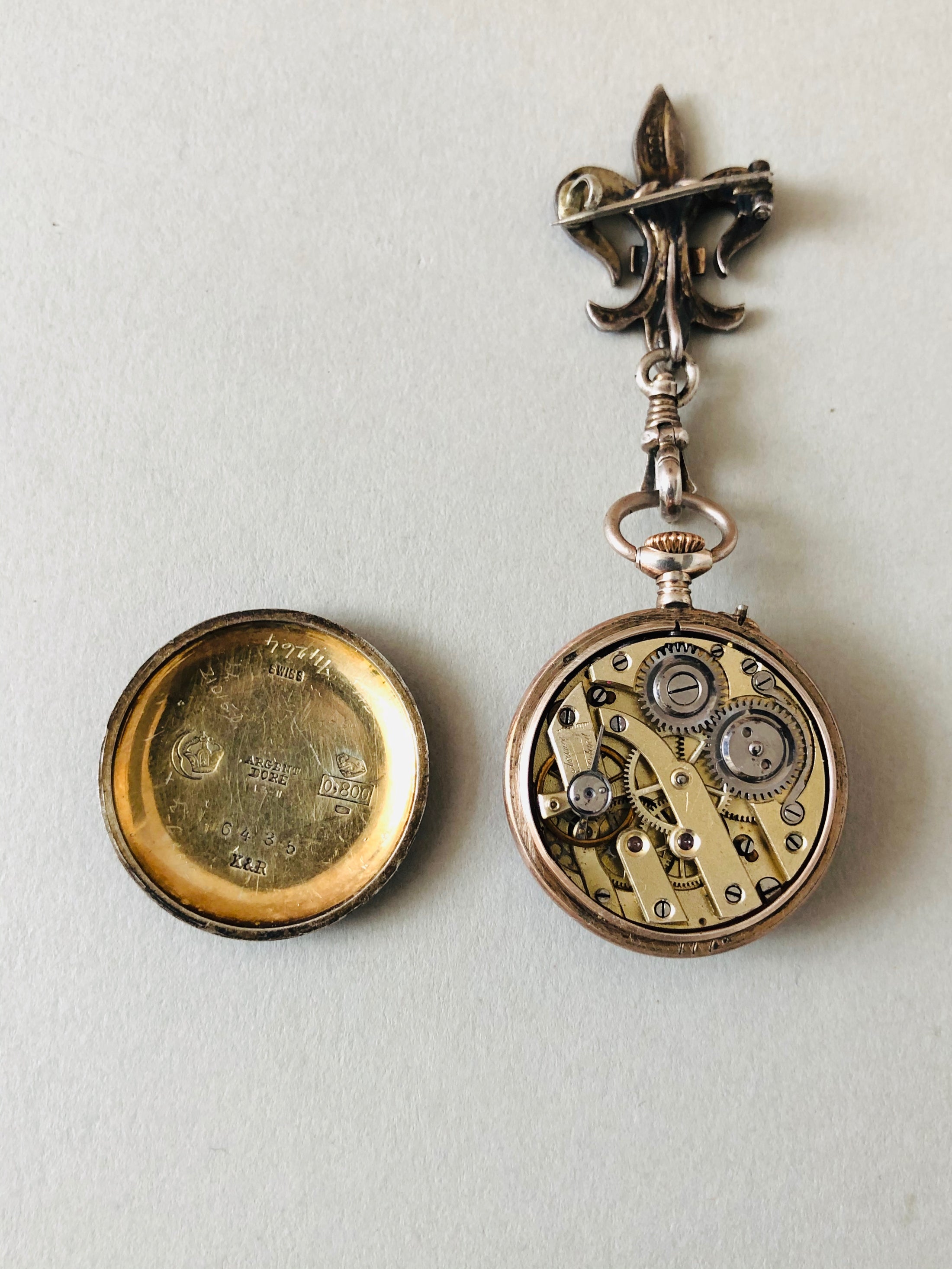 Antique Silver and Blue Enamel Fob Watch French and Swiss Made – The ...